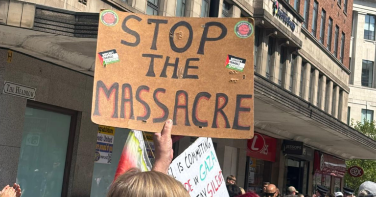 Pro-Palestinian student activists protest in Leeds for Gaza ceasefire