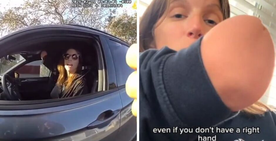 Influencer with no right hand pulled over for using phone in 'absurd ...