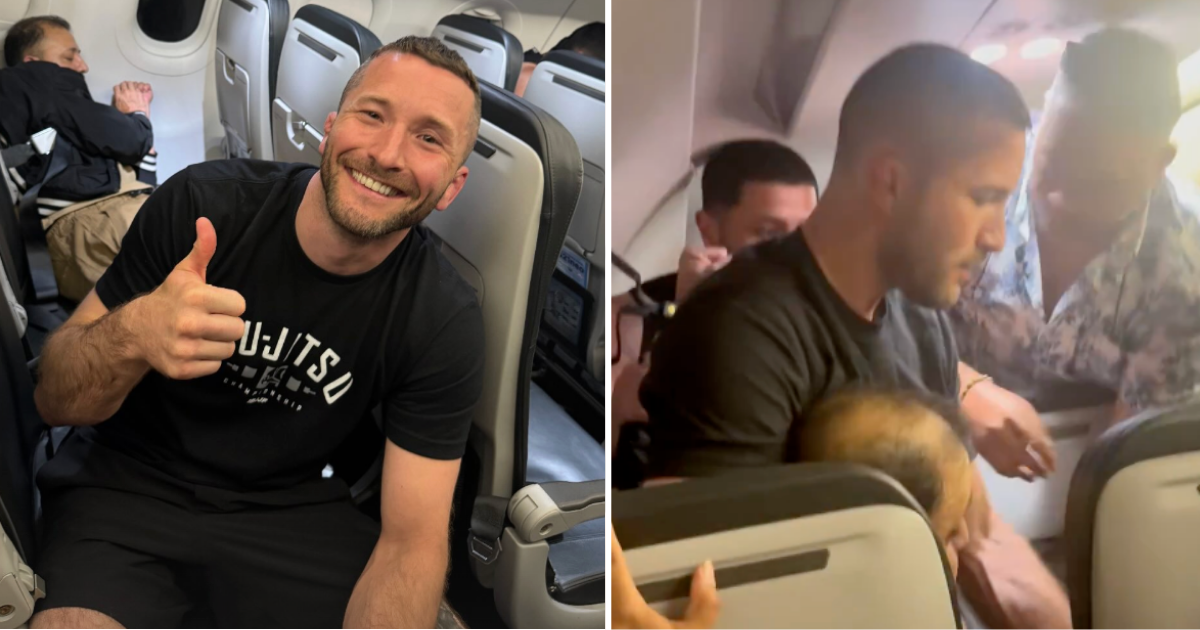 MMA fighter Josh Longood restrains plane passenger mid-flight