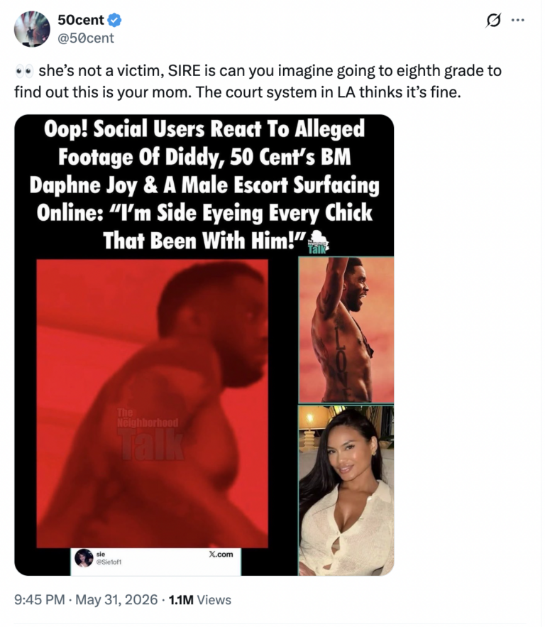 Daphne Joy, 50 Cent and escort speak out after leaked Diddy tape