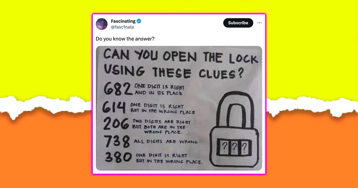 A padlock riddle is going viral on Twitter and hurting all our heads