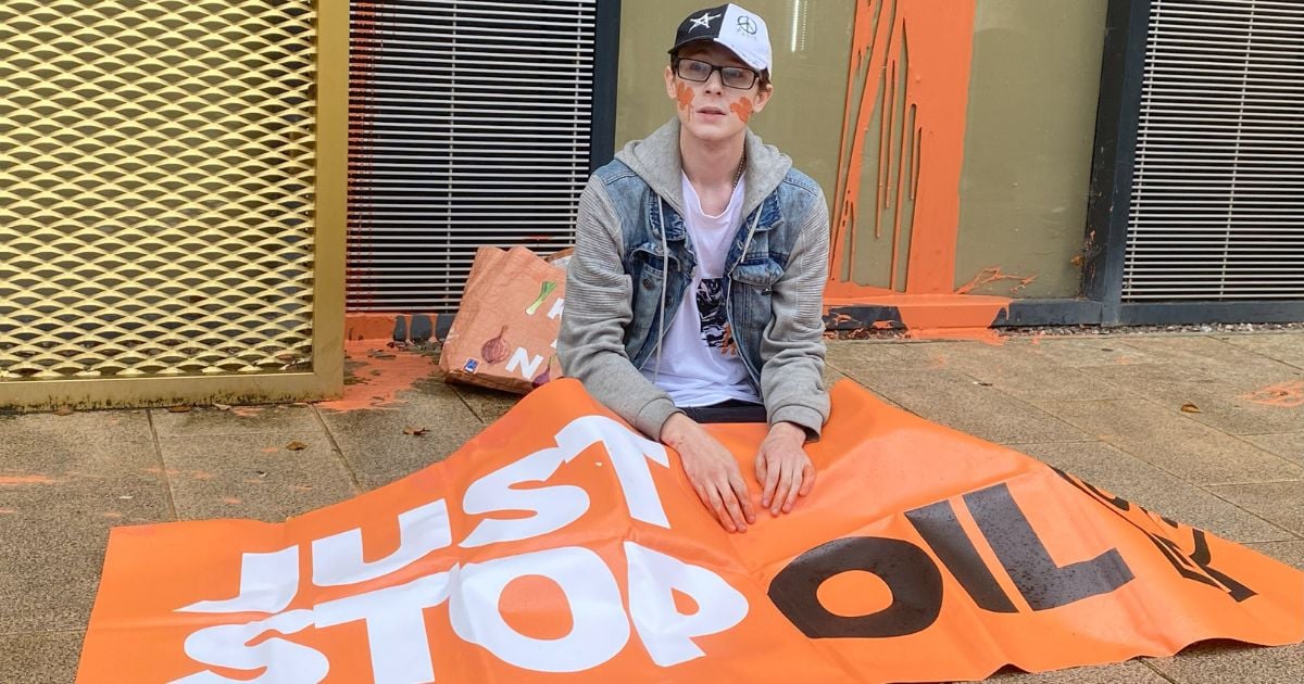 University of Birmingham Main Library defaced with orange paint by Just ...