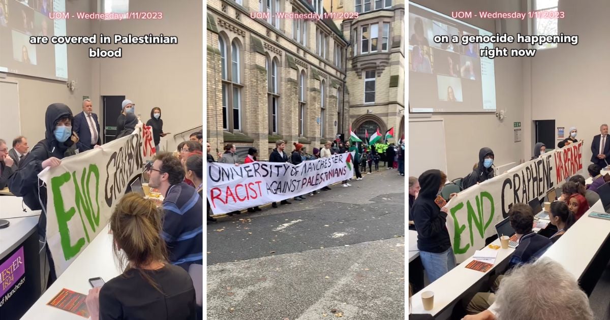 Manchester students crash UoM Senate meeting during protest for Palestine