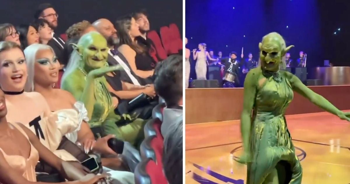 Who was the person dressed as a green monster at the Emmys?