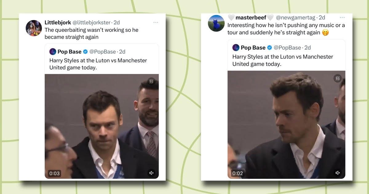 Saying Harry Styles is 'straight again' isn't funny, it's problematic