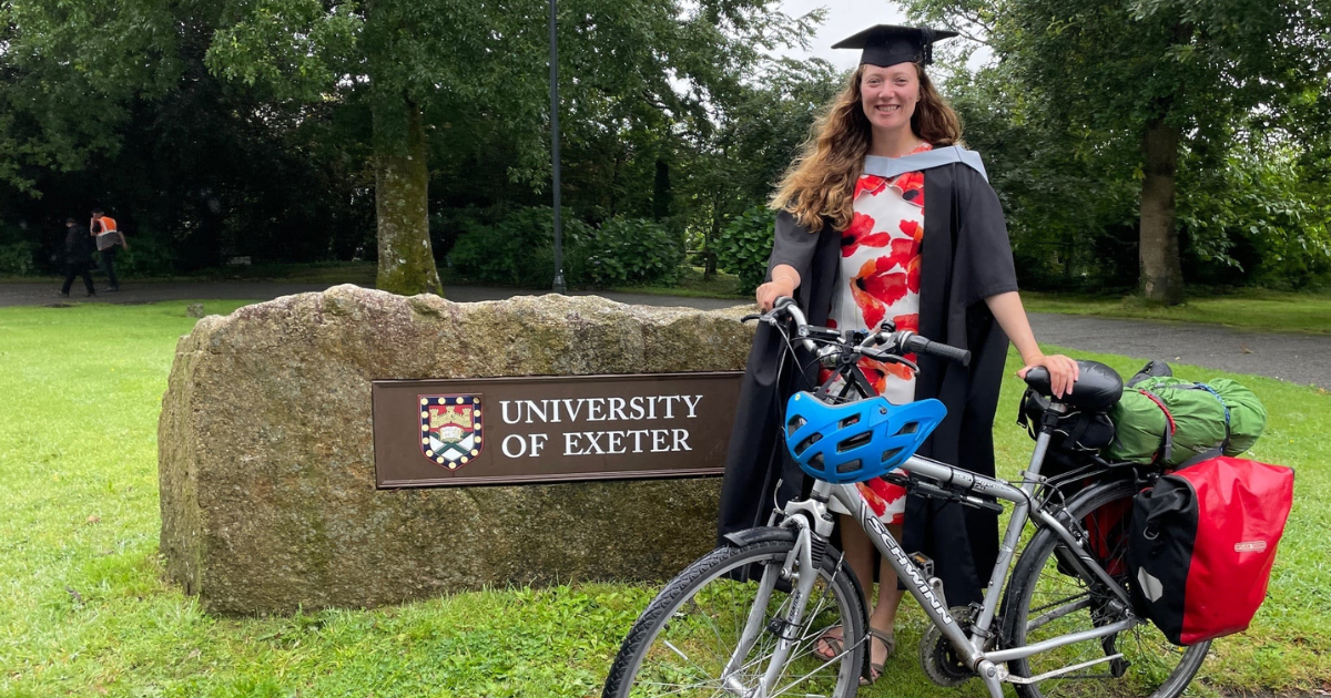 University of Exeter student cycles across the UK to research female ...