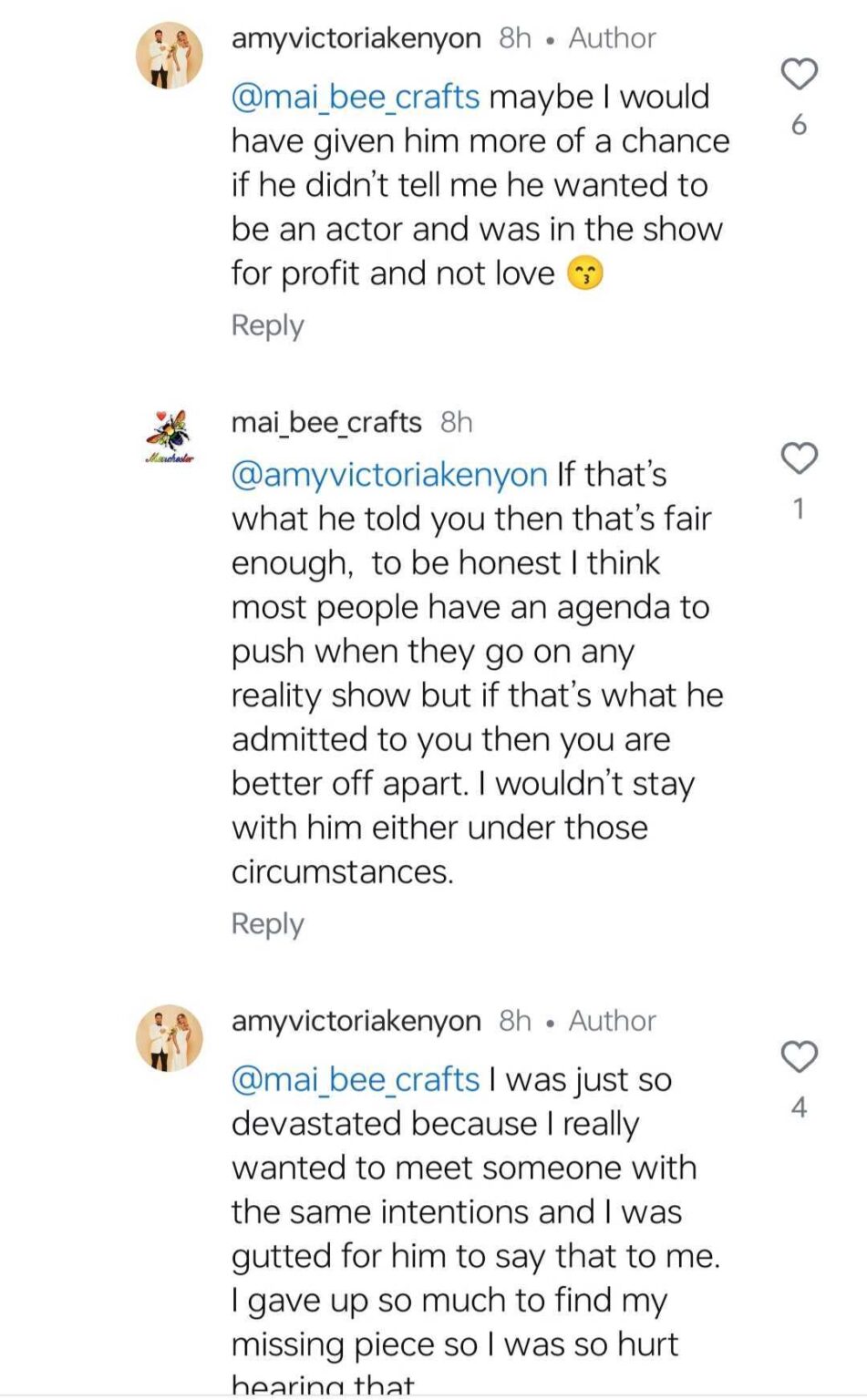 Amy claims Luke admitted he was on MAFS UK for 'profit not love'