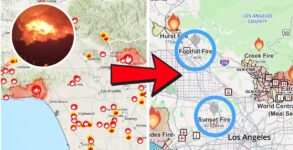 Map of LA fires shows path of previous fires against active sites