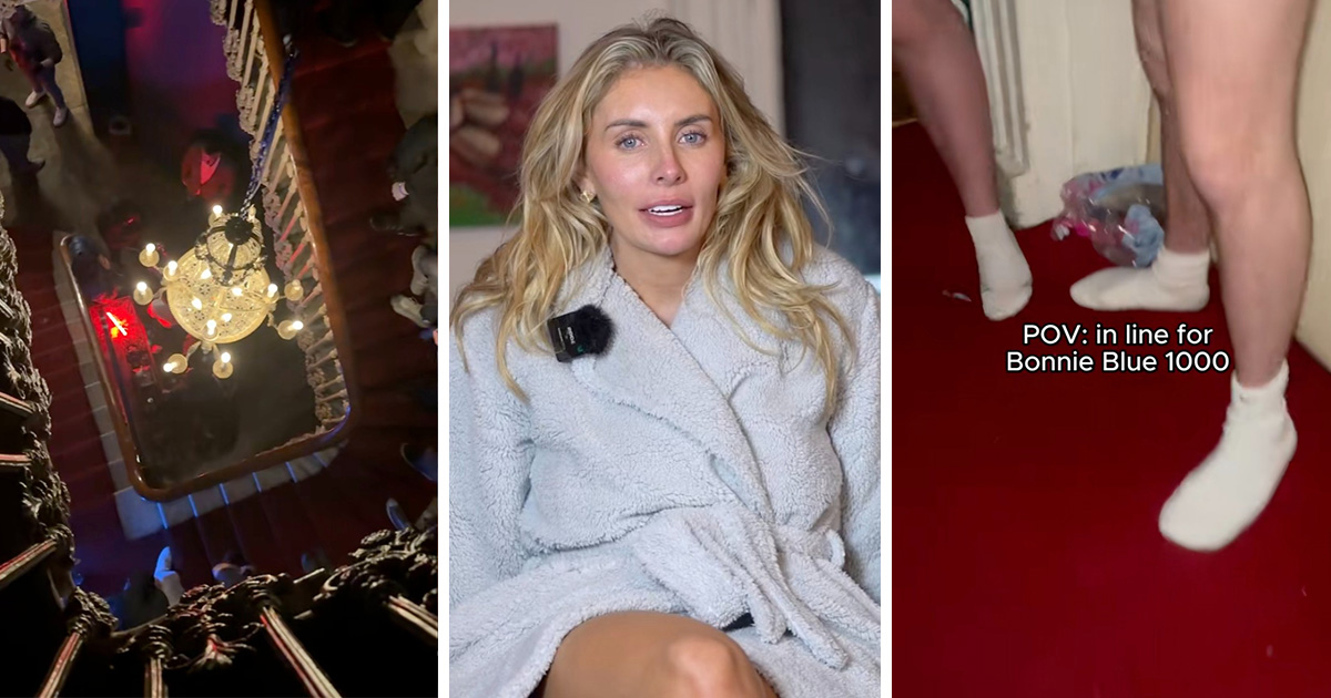 Woman on 'desperate' scene as 1,000 men queue for Bonnie Blue