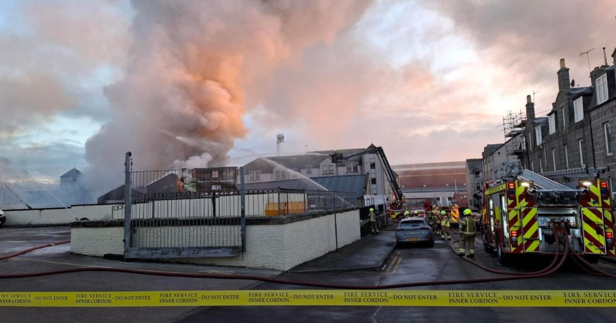 Major fire near Pittodrie Stadium forces evacuation of student flats