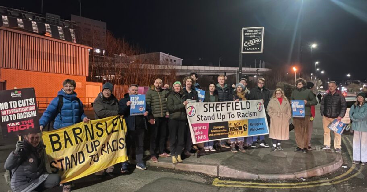 Stand Up to Racism protest disrupts Sheffield Reform UK meeting