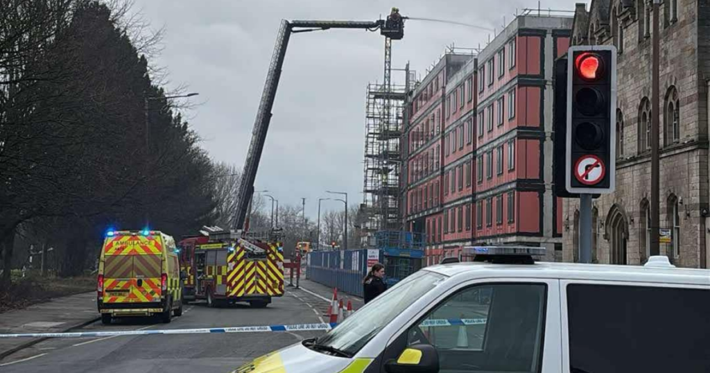 Fire blazes at student accommodation construction site in Lancaster as ...