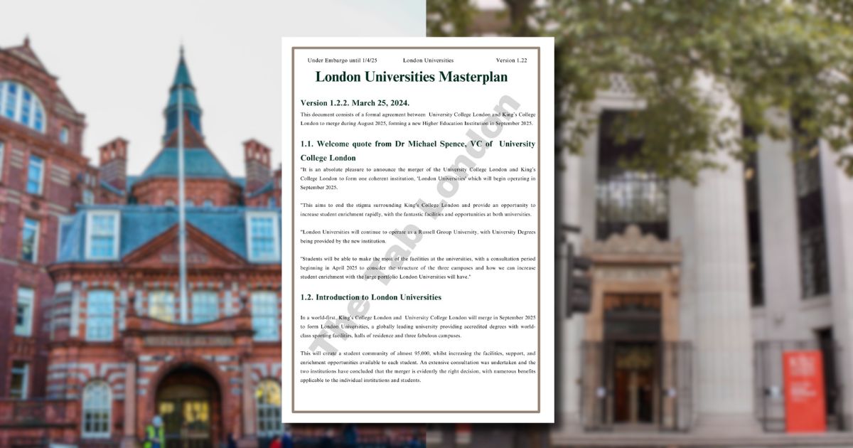 UCL and King's College London to merge from September