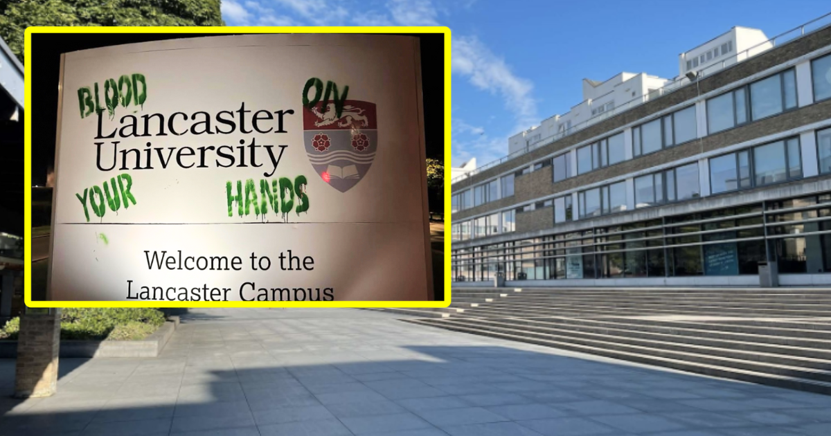 Pro-Palestine protestors deface Lancaster University entrance sign