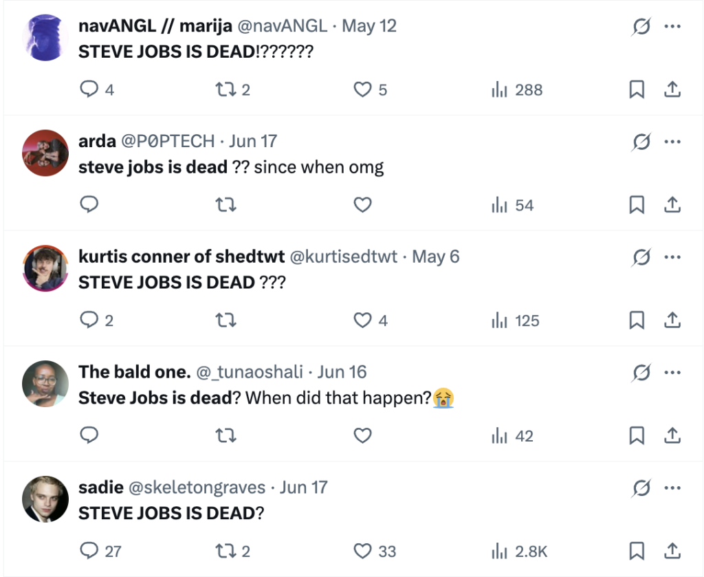 Erm, how did we all just forget that Steve Jobs is dead?
