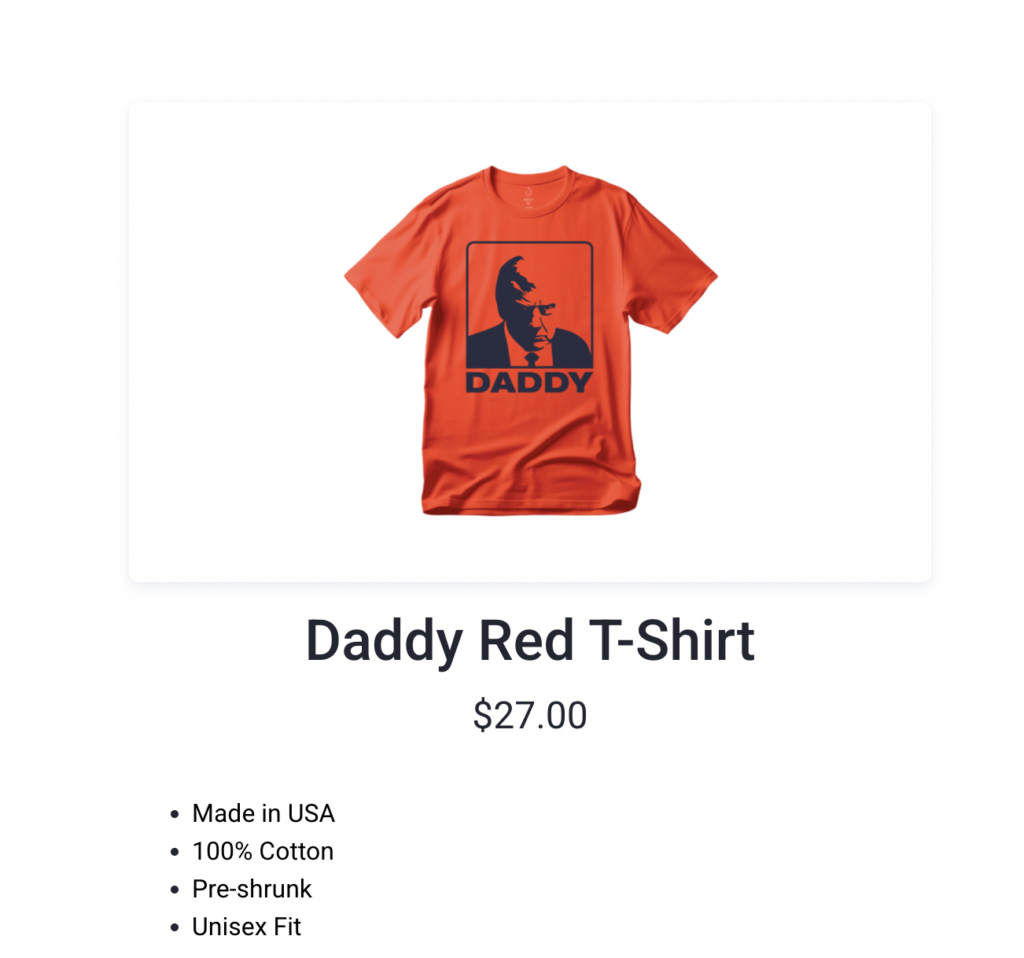 Donald Trump is selling his own 'Daddy' t-shirt and it's pretty cheap
