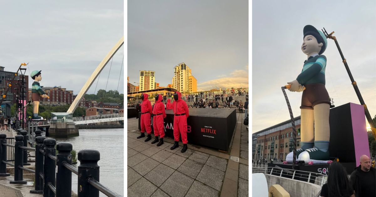 Squid Game comes to Newcastle as giant dolls appear at Quayside