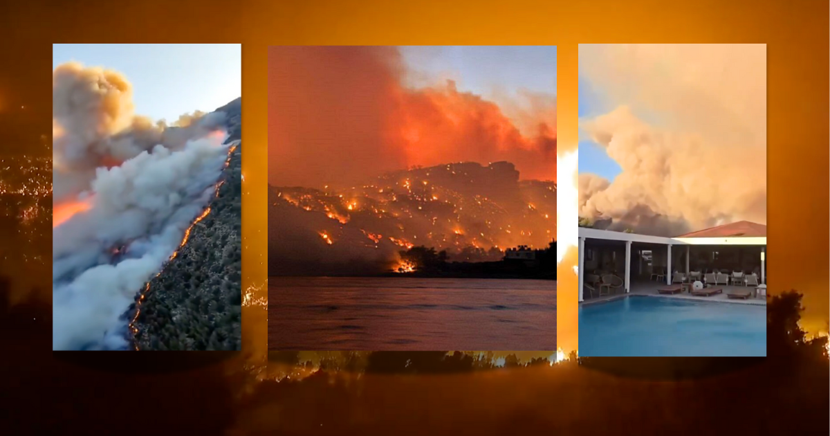 Footage captures Crete wildfires as thousands are evacuated