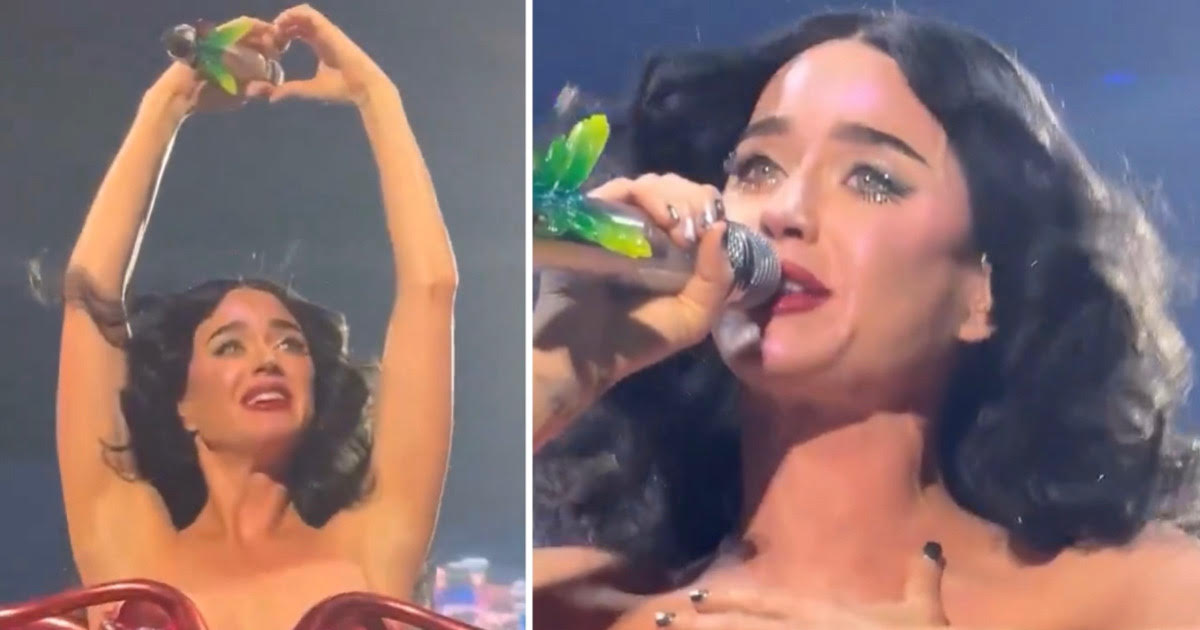 Katy Perry holds back tears on tour after Orlando Bloom split