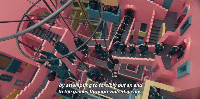 Everyone missed this haunting 'human chandelier' in Squid Game