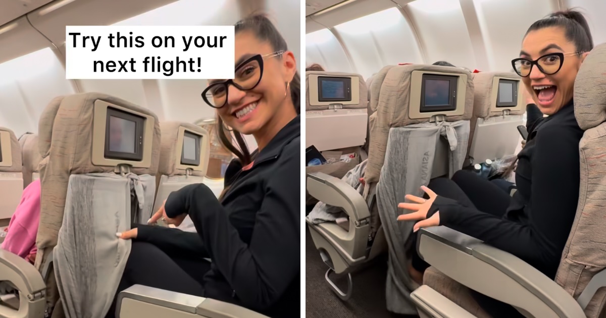 Influencer slammed for 'inconsiderate' hack to get comfy on flight