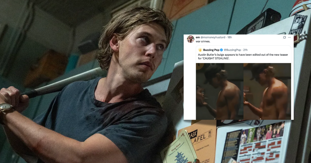People think Austin Butler's bulge was edited for Caught Stealing
