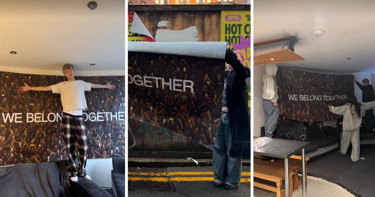 Omg, the Salford students who took the Harry Styles poster have hung it ...