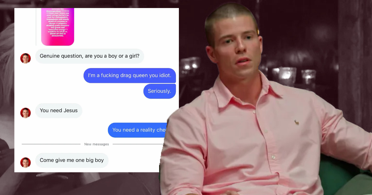 MAFS' Tyson sent these viral DMs to a drag queen, and I'm in shock